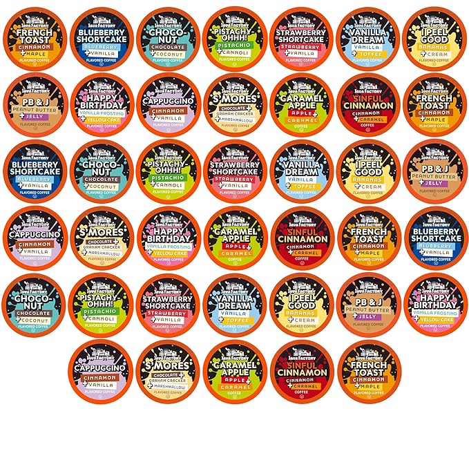 Java Factory Flavored Coffee Pods Assorted Sampler Variety Pack Compat ...